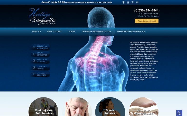 Chiropractic Website Design Gallery By O360.
